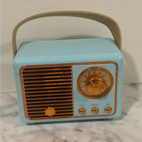 Portable Audio & Video | Retro Blue Portable Bluetooth Radio | Poshmark
